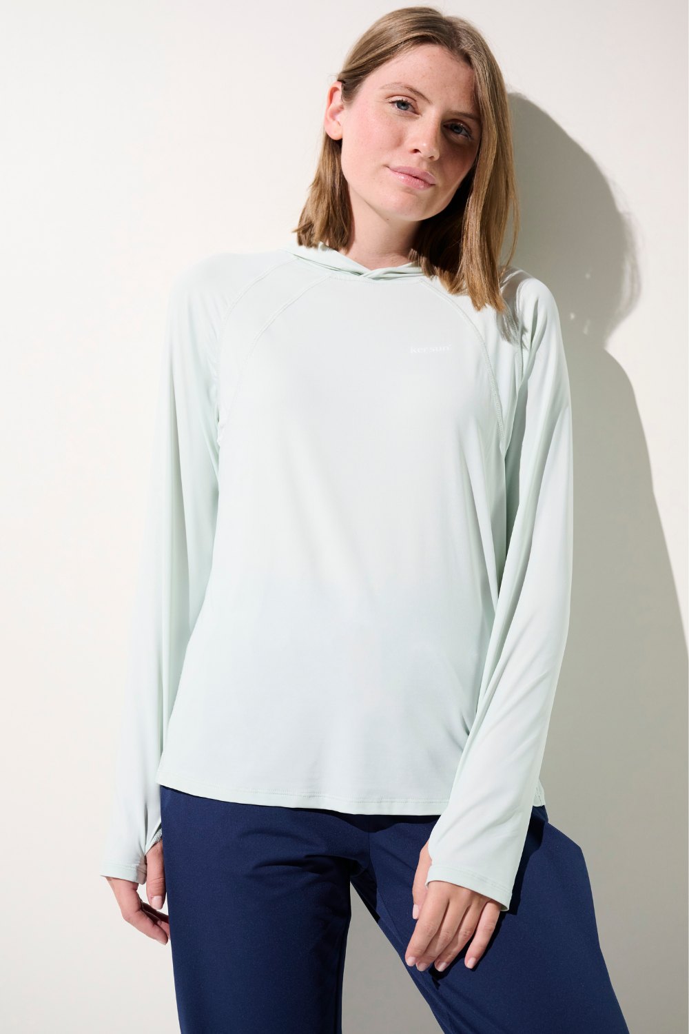 Women's UV Hooded T-Shirt, Oasis, Light Blue, UPF 50+– Ker Sun UK